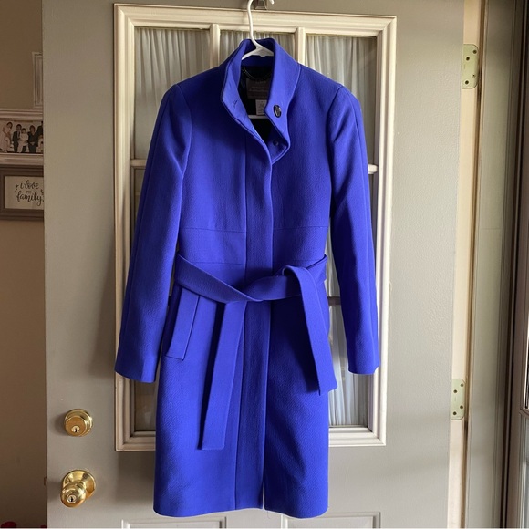 J. Crew | Jackets & Coats | J Crew Cobalt Blue Belted Wool Peacoat ...